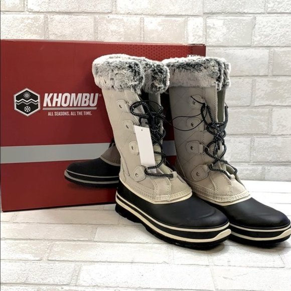 Khombu | Shoes | Khombu Emily Grey Suede Leather Faux Fur Boots | Poshmark